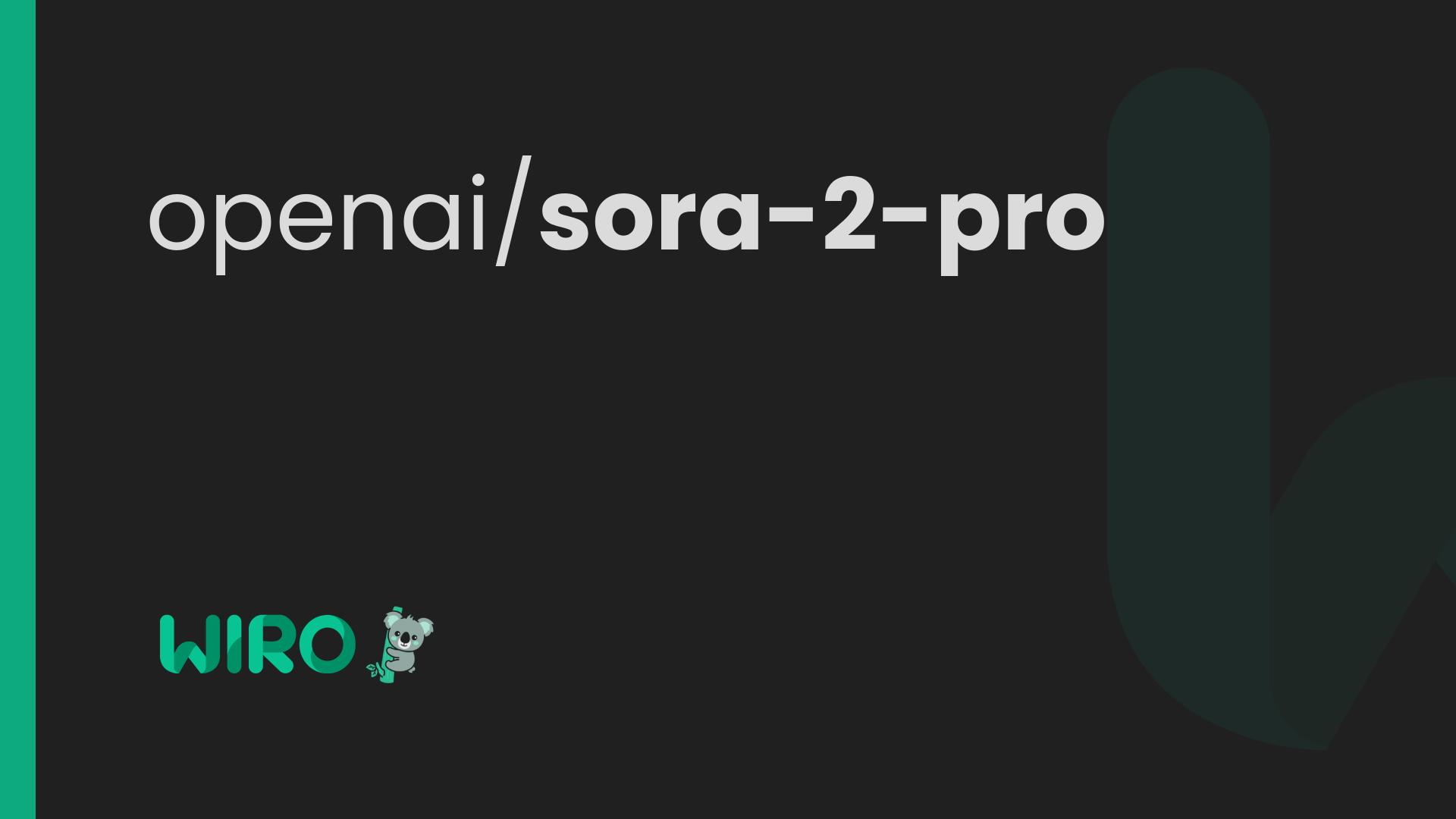 Sora 2 Pro API: Integrate with Your Apps & Workflows - Wiro AI